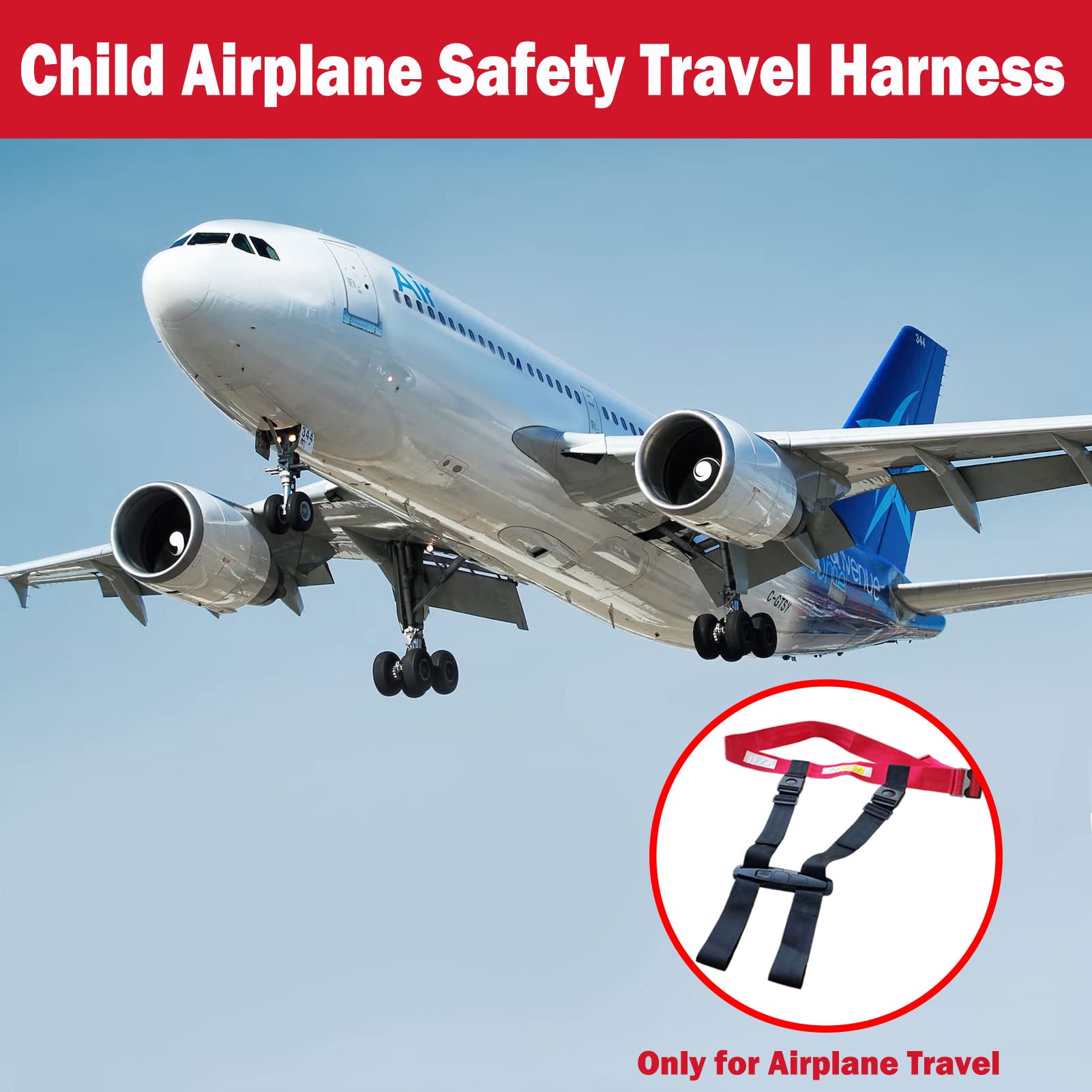 Child Airplane Safety Travel Harness, Safety Restraint System Helps Keep Your Child Safe, Child Aviation Flight Seat Device/Seat Belt Accessories for Child Travel