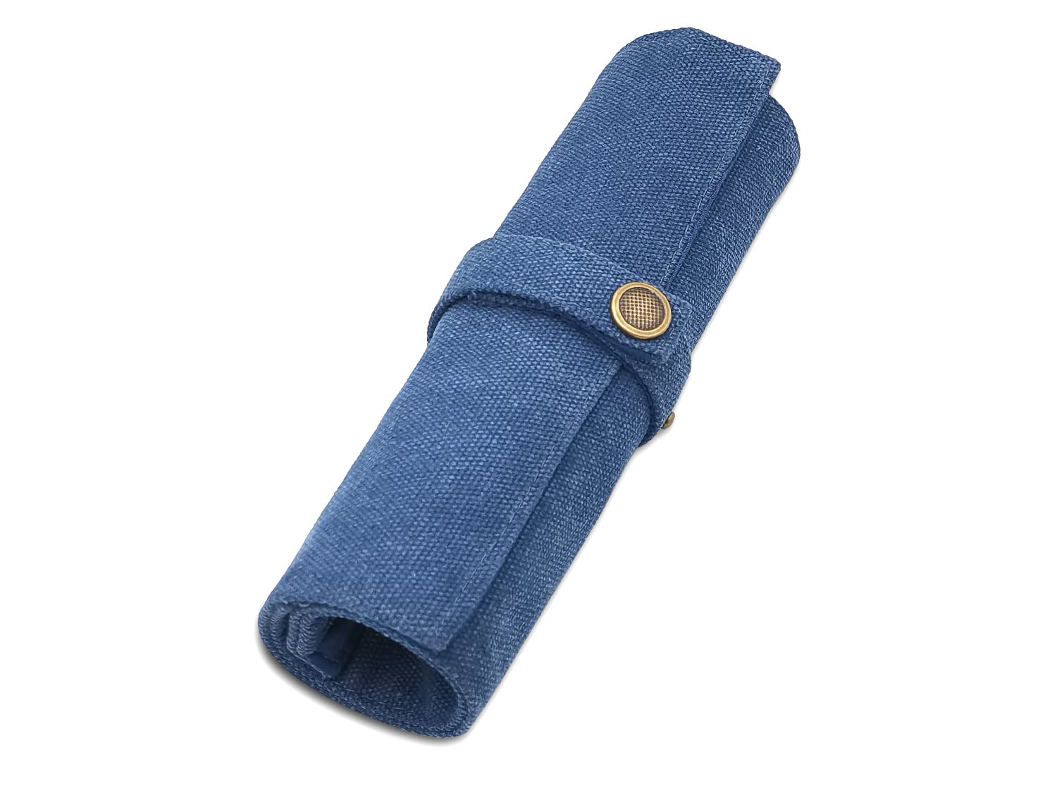 Funny live Pure Color Pen Pencil Wrap Pencils Roll Holder,Simple Retro Style Pen Pouch Bag Coloring Pencils Organizer Holder Colored Pen Paint Brush Storage Pouch (Blue)