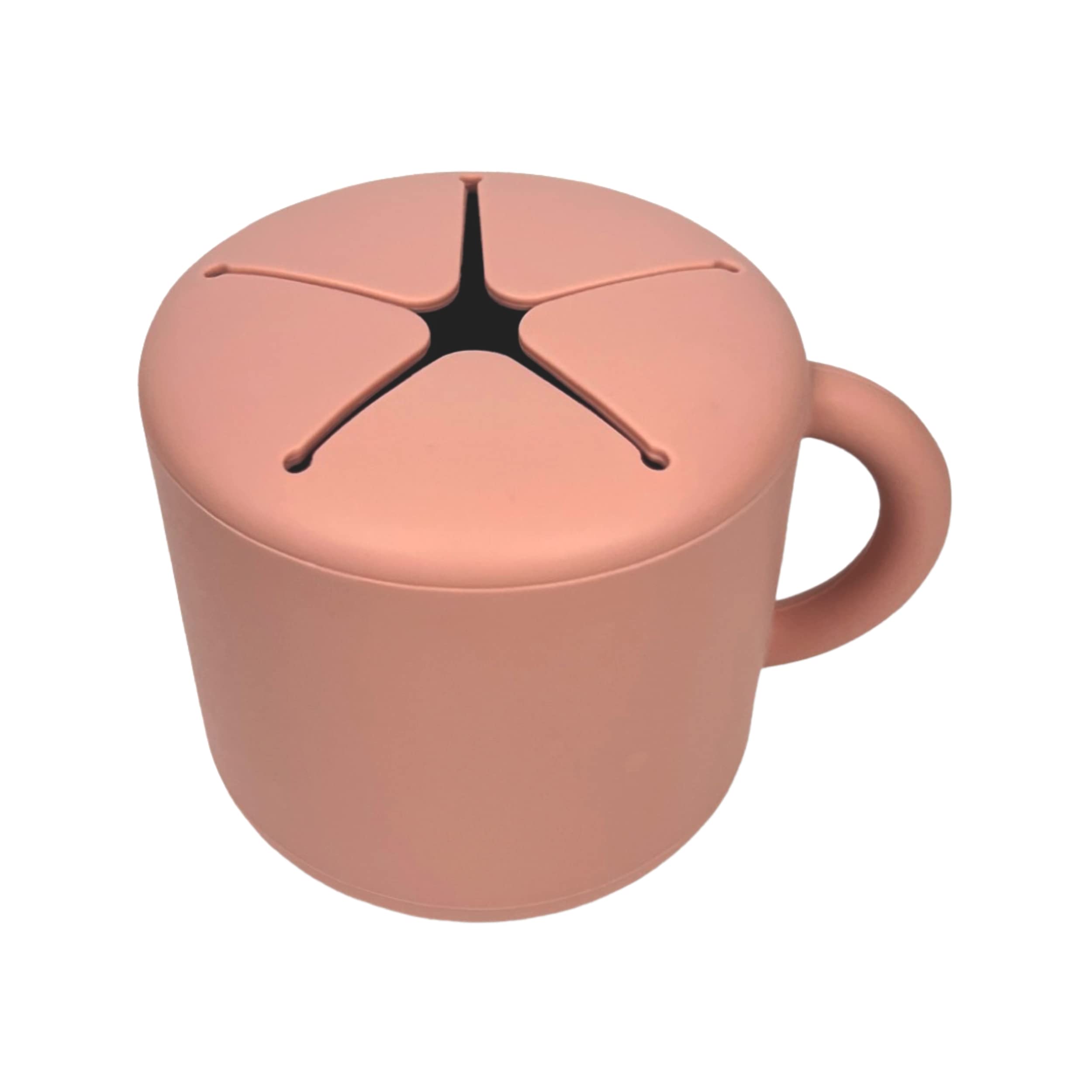 BraveJusticeKidsCo. | SiliSnacker™ Snack Cup | Silicone Snack Container | Toddler and Baby Snack Catcher (Dusty Pink)