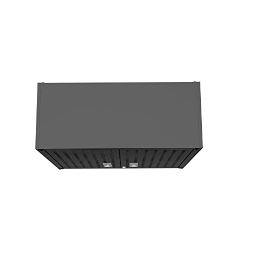 Manhattan Comfort Fortress 30" Floating Textured Metal Garage Cabinet with Adjustable Shelves, Set of 1, Charcoal Gray