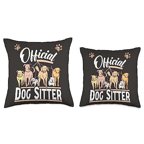 Dog Sitter Thank You Gifts Dog Sitting Walker Pet Sitters Throw Pillow, 16x16, Multicolor
