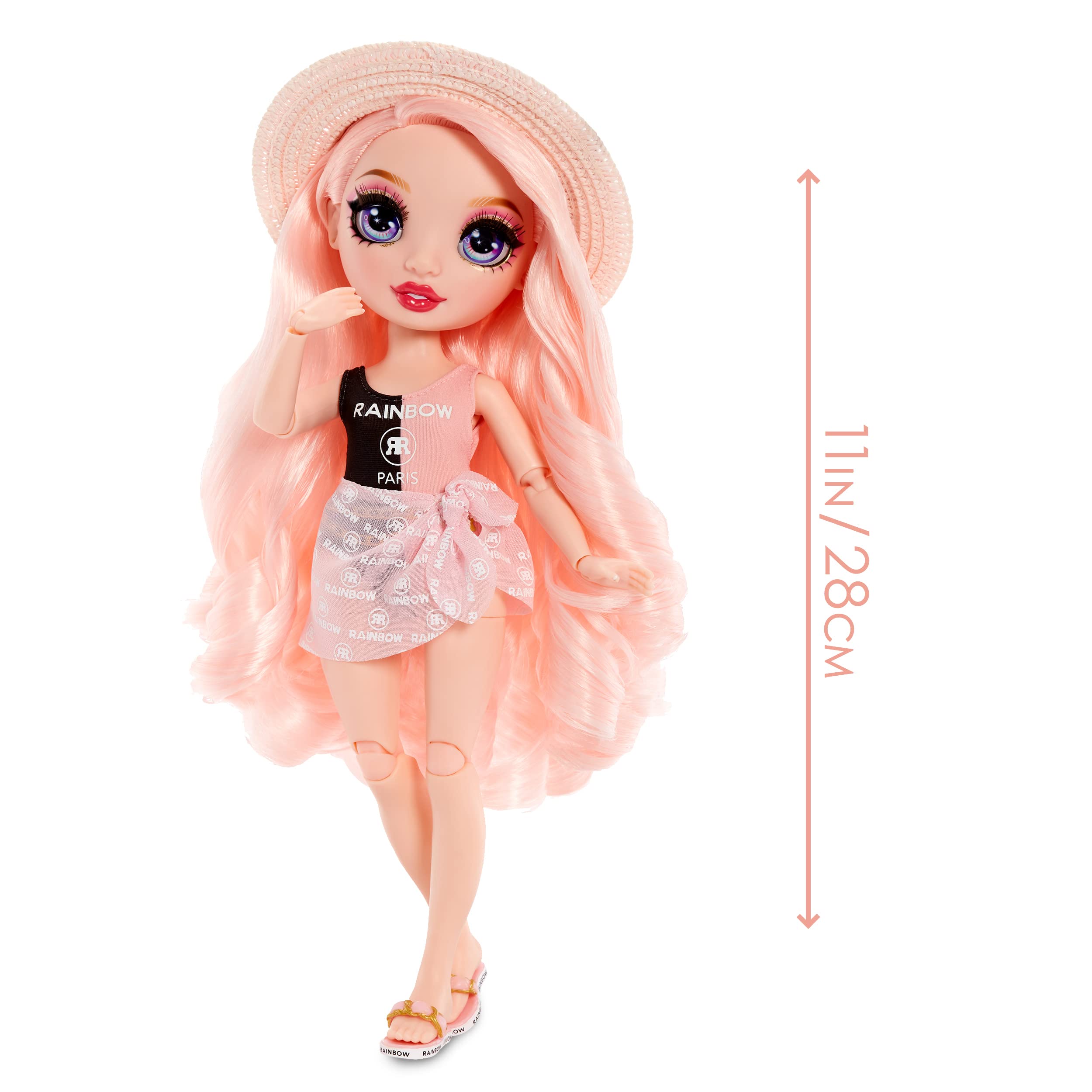 Rainbow High Pacific Coast Bella Parker- Pink Fashion Doll with 2 Designer Outfits, Pool Accessories Playset, Interchangeable Legs, Toys for Kids, Great Gift for Ages 6-12+ Years