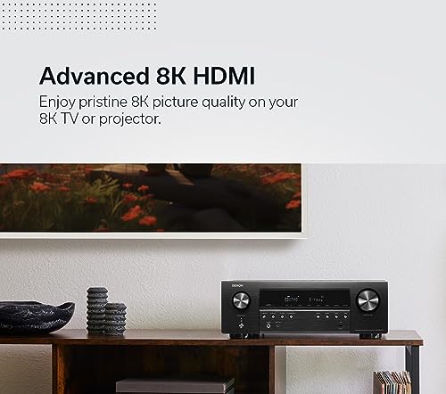Denon AVR-S670H 5.2 Ch Home Theater Receiver (2023 Model) - 8K UHD HDMI Receiver (75W X 5), Streaming via Built-in HEOS, Bluetooth & Wi-Fi, Dolby TrueHD, Dolby Pro Logic II & DTS HD Surround Sound