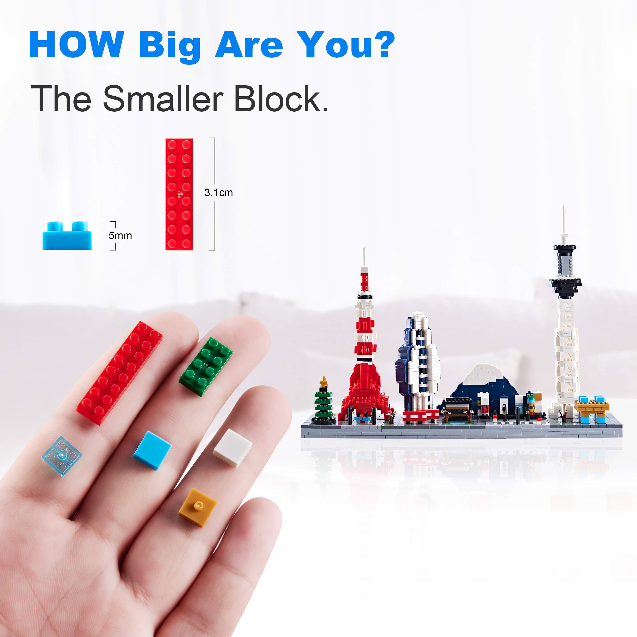 KLMEi Architecture Sets Micro Mini Blocks Japan Tokyo Skylines Building Kit Famous Landmark Collection Model Set for Adults 1880 Pieces