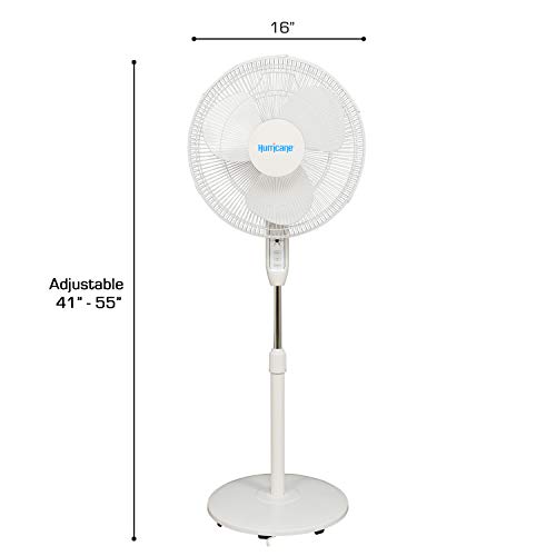 Hurricane Supreme Oscillating Stand Fan w/ Remote 16 in - White