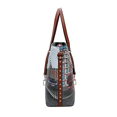 Nicole Lee FASHION WOW IT'S LONDON PRINT SHOPPER BAG
