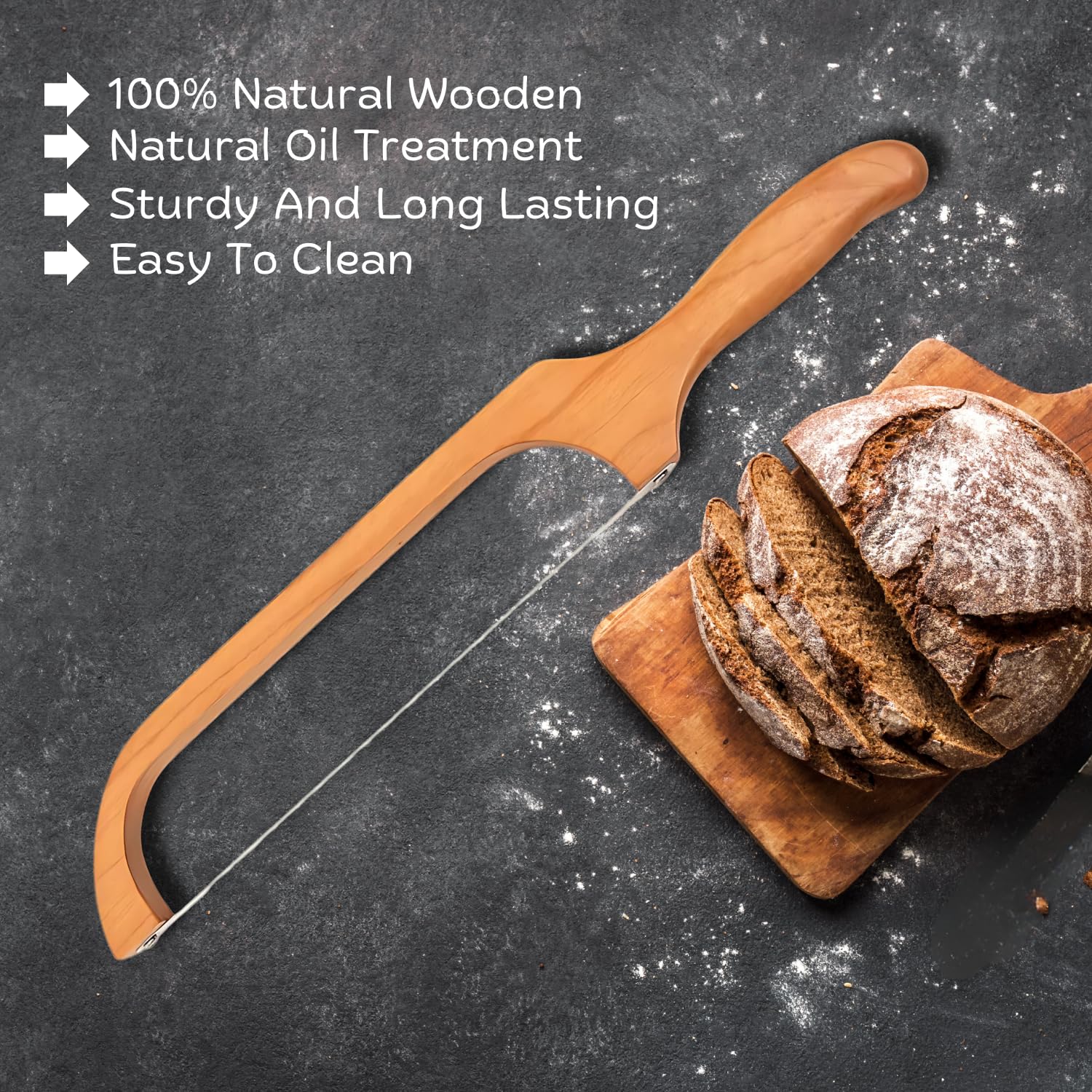 Bread Knife, Bread Bowl Knife - Premium Stainless Steel 15.7" Serrated Bread Knife for Homemade Bread - Suitable for Sourdough Bread, Bagels
