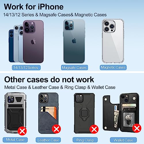 Qaqvav Magnetic Phone Holder for Car, Compatible with MagSafe Wireless Charger, 360° Adjustable Strong Magnetic for Car iPhone Holder Mount, Fit for iPhone 14 13 12 Pro Plus Max Mini