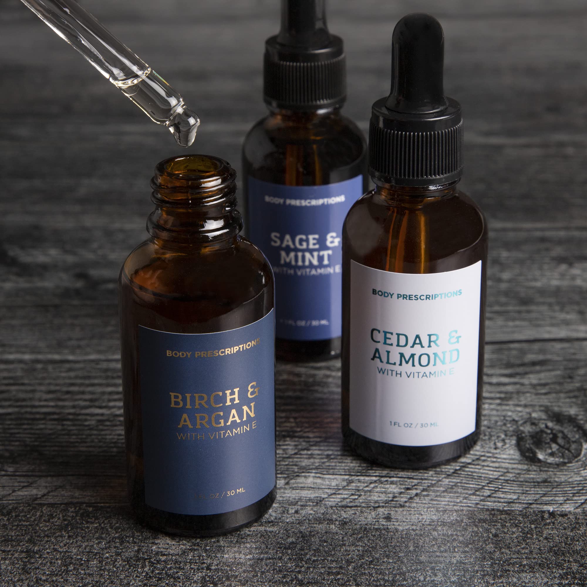 Body Prescriptions 3 Pc. Beard Oil For Men - Scented Conditioning Beard Growth Oil for Beard and Mustache Infused with Vitamin E for Men