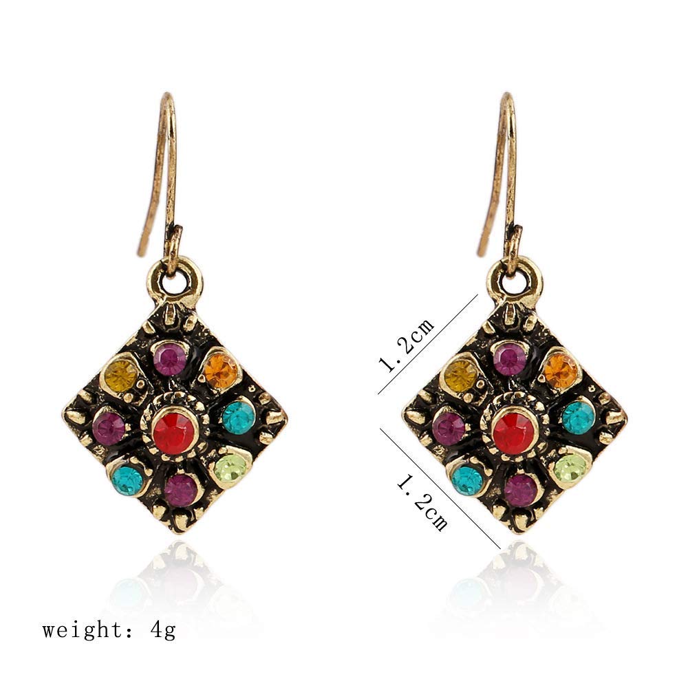 Bohemian National Style Earrings, OYEFLY Diamond Earrings Retro Rhinestone Ear Stud Earrings Jewelry Eardrop Gift
