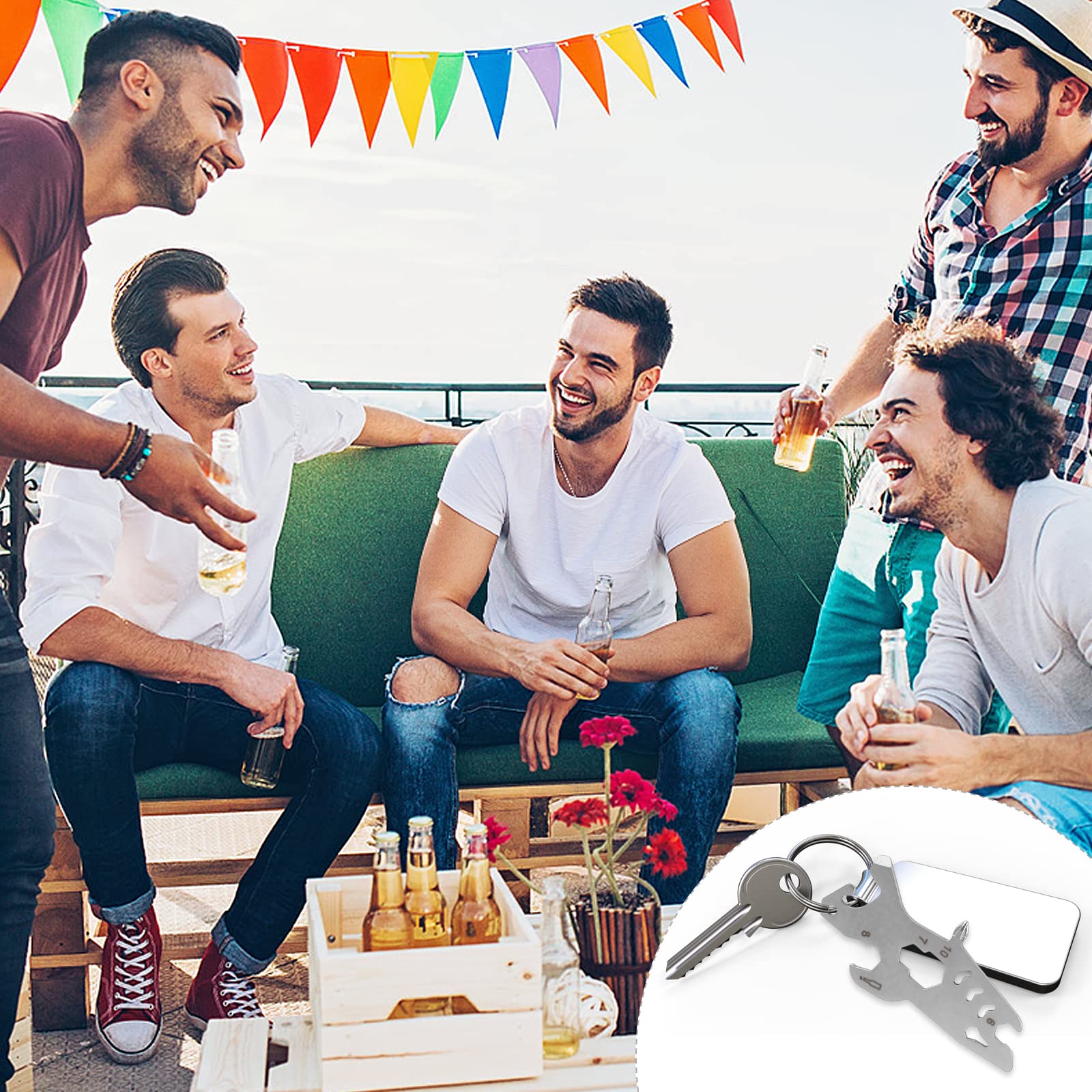 Cobee Shark Bottle Opener, 2 Pcs Multifunctional Shark Beer Opener Keychain Pendant Creative Metal Opener Pocketable Opener Accessories for Camping Traveling for Dad Boyfriend Bartender