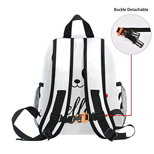 Glaphy Kid's Backpack Panda Funny Toddler Backpack for Daycare Travel, Preschool Bookbags for Boys Girls