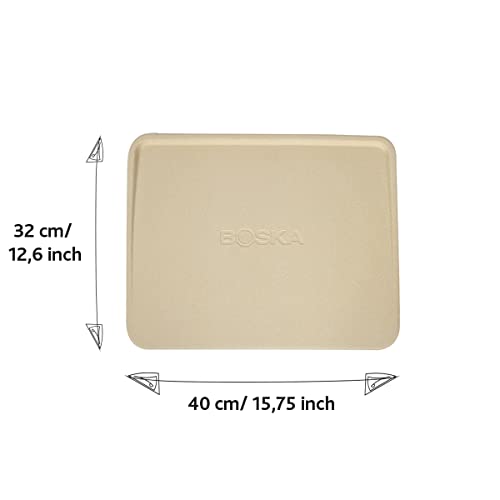 Boska Pizza Stone Plate Deluxe - Best for Oven, BBQ, and Grill - Natural Non-Toxic and Non-Stick Surface - Thermal Shock Resistant Cooking Stone - Heavy Duty Ceramic Cookware