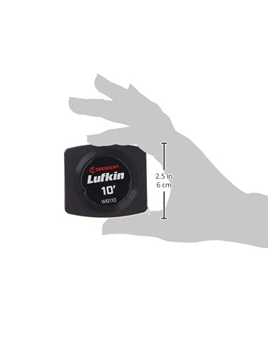 Crescent Lufkin 1/4" x 10' Pee Wee Yellow Clad Pocket Tape Measure - W6110 , Black