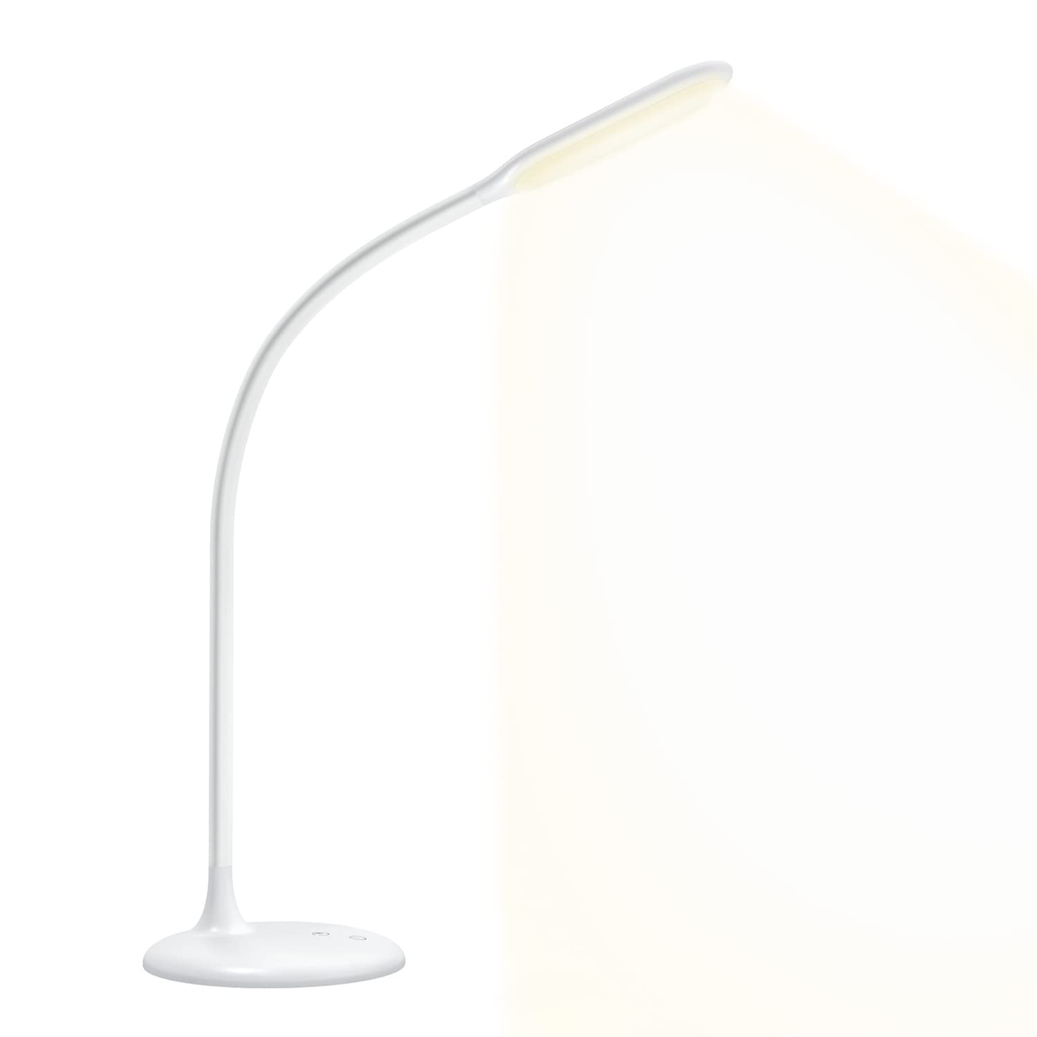 BritMo Led Cordless Desk Lamp, Rechargeable 3500mAh Battery Operated Reading lamp with Eye-Caring, Stepless Dimming Brightness, 3 Color Temperatures, Auto Timer Table Lamp for Office Bedroom (White)