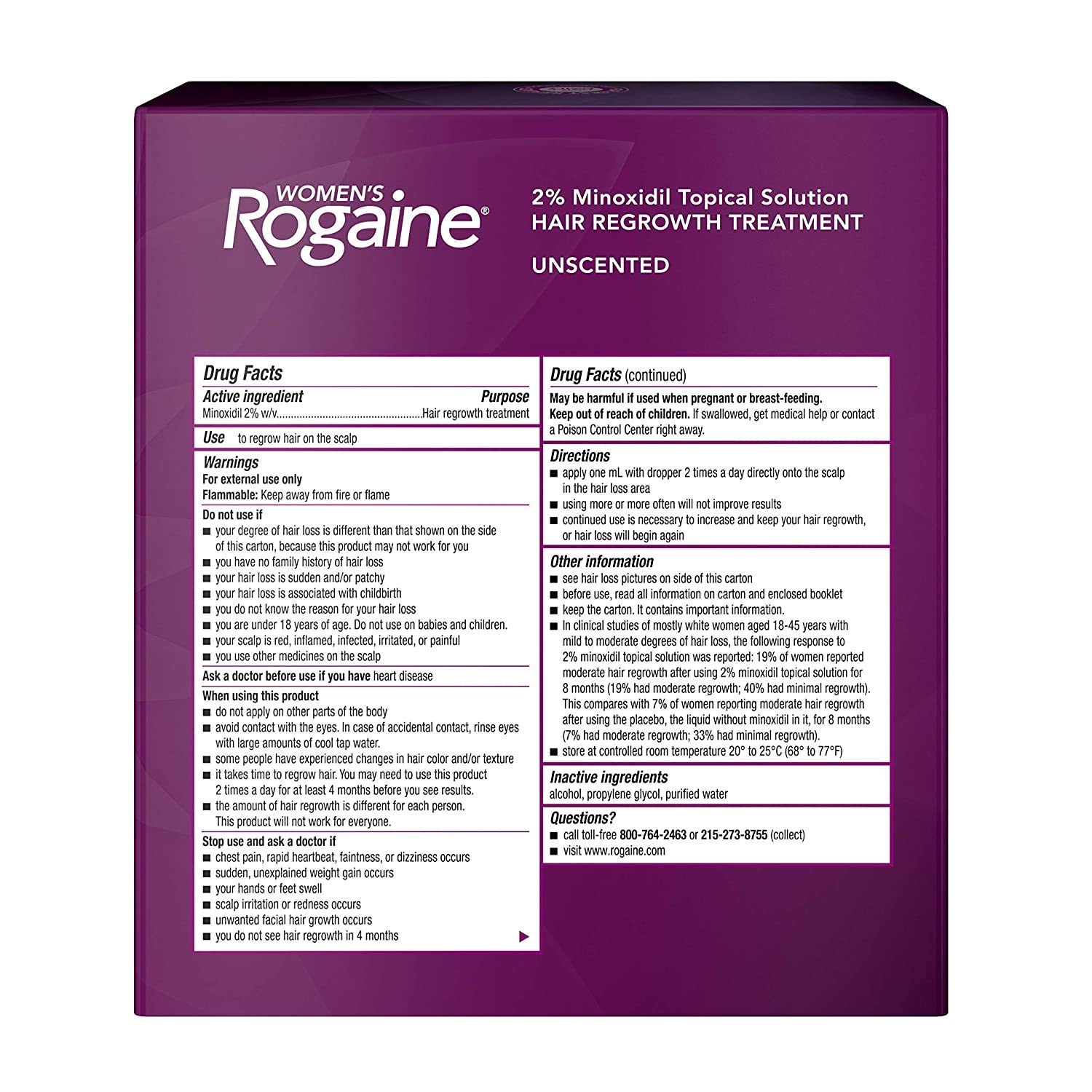 Rogaine for Women Hair Regrowth Treatment 3- 2 ounce bottles
