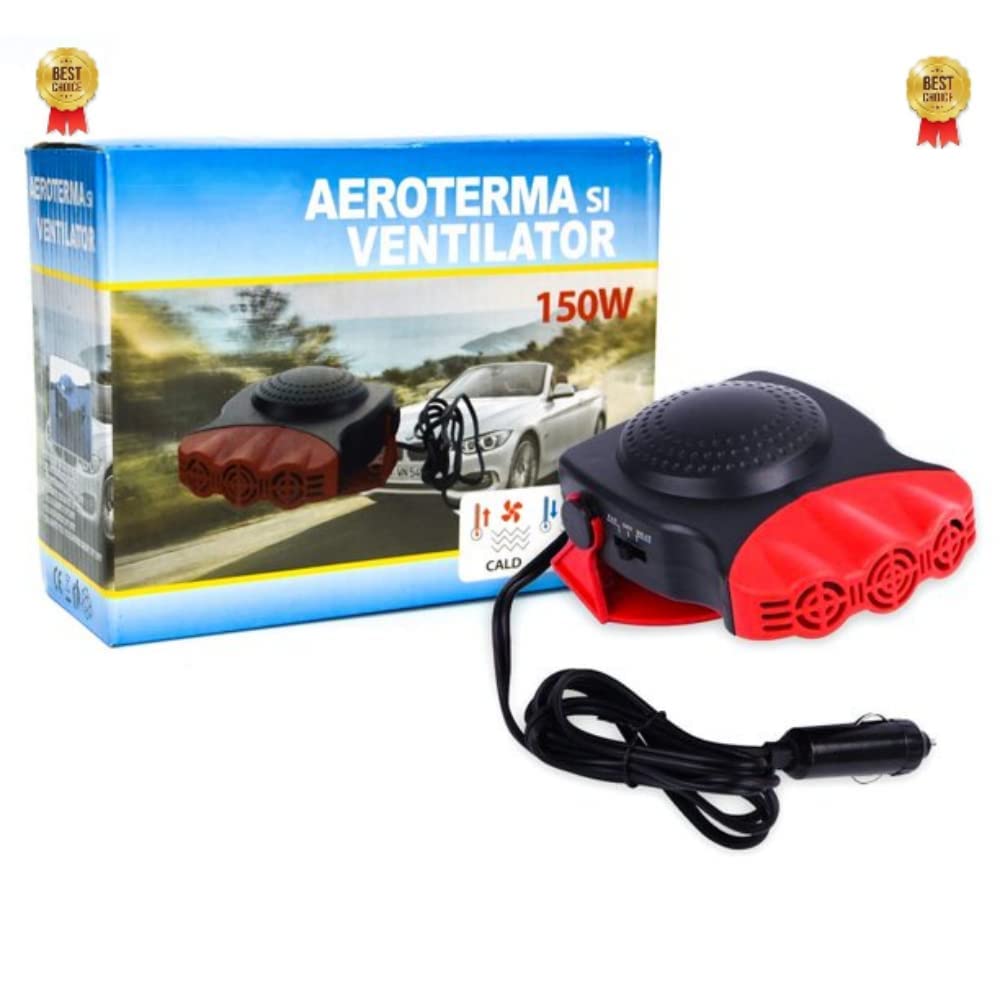 Car Heater - 2 in 1 Portable Car Heater De-icer, 12V Car Heater That Plugs Into Cigarette Lighter, Ceramic PTC Fast Heating 360° Rotatable Car Heate