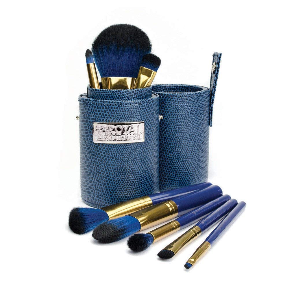 ROYAL BRUSH Guilty Pleasures Pride Travel Cosmetic Brush Kit, Blue, 8 Count