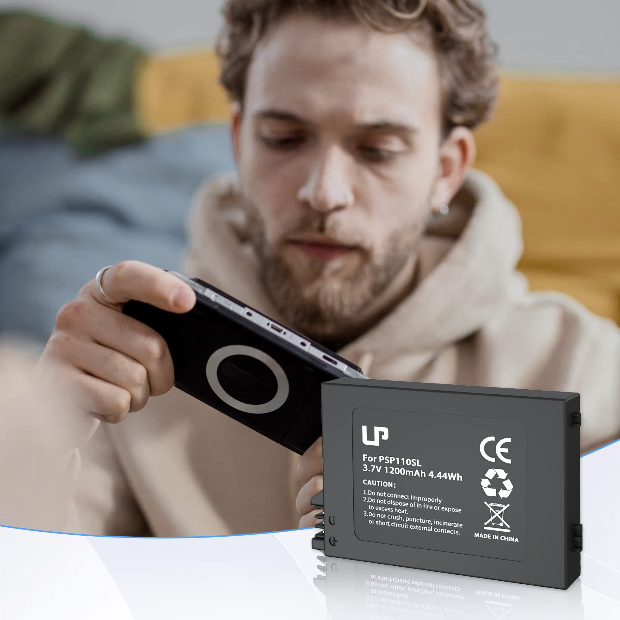 LP PSP S110 Battery, 1-Pack 3.7V 1200mAh Li-ion Rechargeable Battery, Compatible with Sony Play Station PSP 3000, PSP 2000 Series, PSP Lite, PSP Slim, PSP-S110 Console
