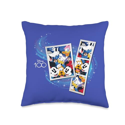 Disney 100 Anniversary Mickey and Pals Photo Booth D100 Throw Pillow, 16x16, Multicolor