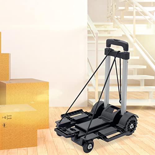 Colcolo Foldable Hand Truck with Rubber Wheels Luggage Cart, 45cmx24cmx10cm