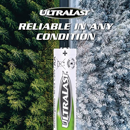 ULTRALAST UL18500SL-2P 18500 Battery - Lithium Phosphate RechargeableFlat Top Batteries - 3.2 Volt, 1000mAh Replacement Lithium Batteries for Flashlights, Outdoor Solar Lights, Home Devices - 2-Pack