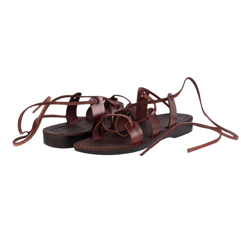 Holy Land Market Unisex Adults/Children Genuine Leather Biblical Sandals/Flip Flops/Slides/Slippers (Jesus) Suede V