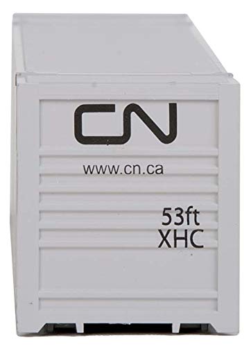 Walthers SceneMaster HO Scale Model of Canadian National (White, Black, Green) 53' Singamas Corrugated Side Container,949-8501