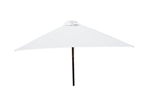 Heininger 1235 DestinationGear 6.5' Square Natural Classic Wood Patio Umbrella