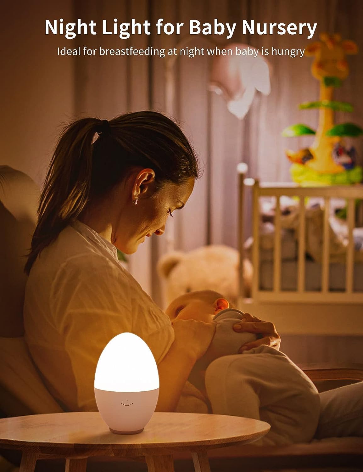 Fitop Baby Night Light, Portable Nursery Night Light for Kids Rechargeable, Dimmable Kids Night Light with Touch Control for Breastfeeding/Diaper Changes/Reading/Nursing/Nighttime Waking
