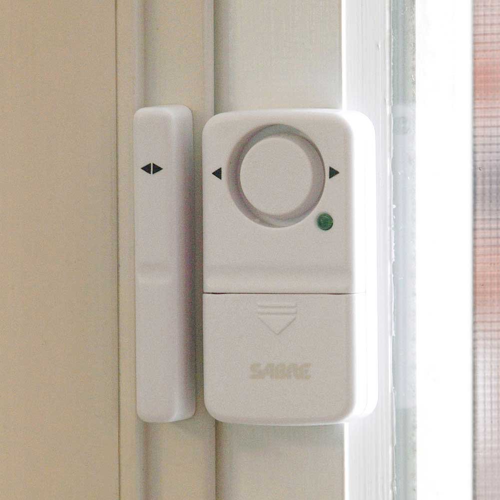 SABRE Wireless Home Security Door Window Burglar Alarm with LOUD 120 dB Siren, DIY EASY to Install, 2-Pack,white