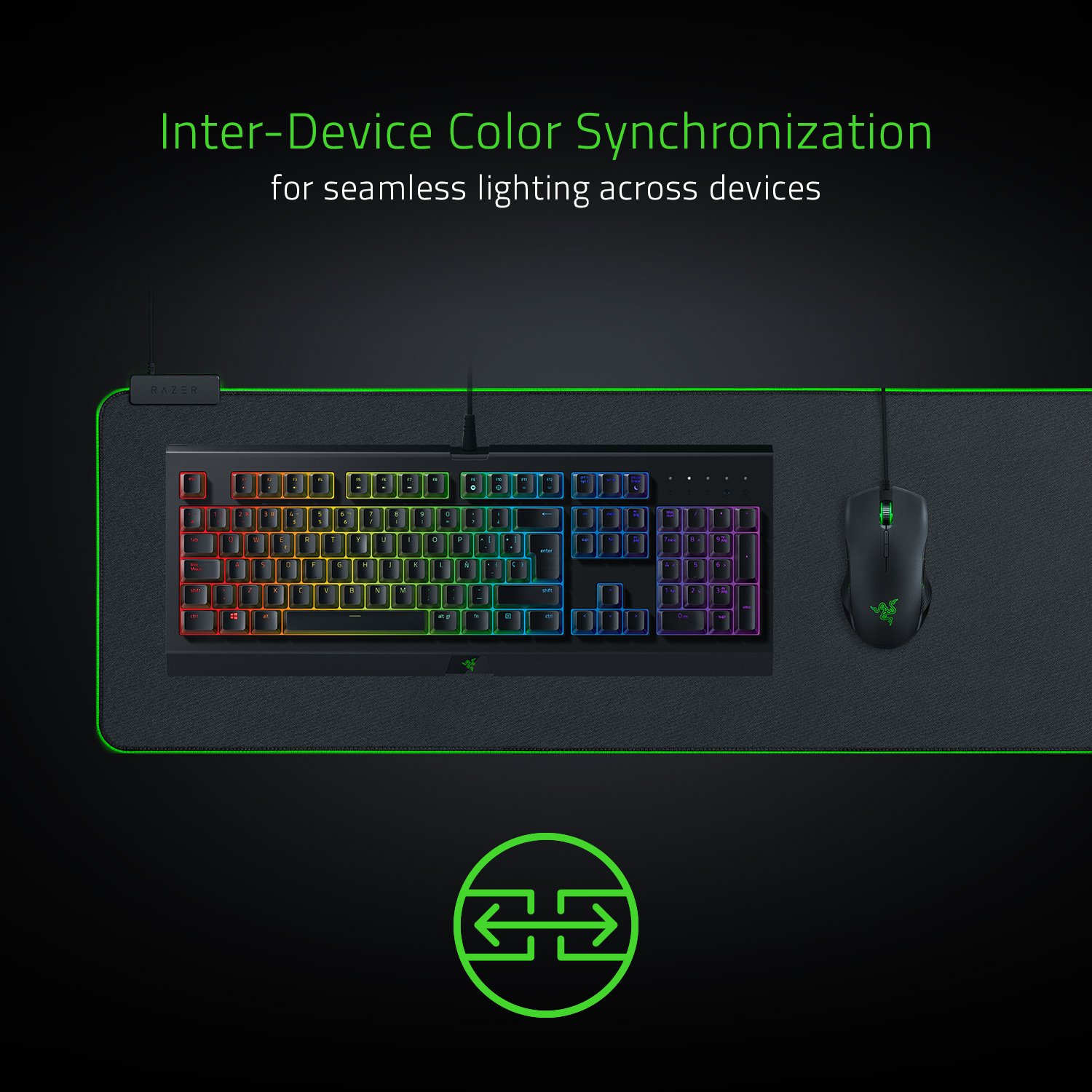 Razer Nommo Chroma: Custom Woven 3" Glass Fiber Drivers, Black & Goliathus Extended Chroma Gaming Mousepad: Customizable Chroma RGB Lighting, Soft, Cloth Material, Classic Black