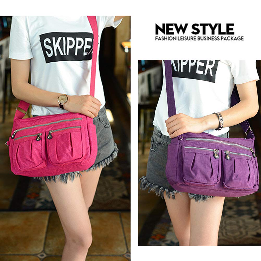 MINTEGRA Crossbody Shoulder Bag for Women, Nylon Waterproof Messenger Bag Lightweight Travel Work Bag Purse
