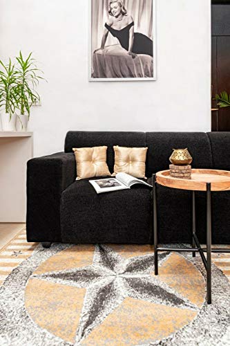 Furnish my Place Texas Star Rug - 5 ft. x 8 ft, Beige Rustic, Novelty Lone Star Rug with Border, Jute Backing