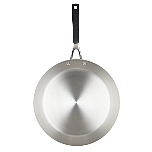KitchenAid Stainless Steel Frying Pan/Skillet, 12 Inch, Brushed Stainless Steel