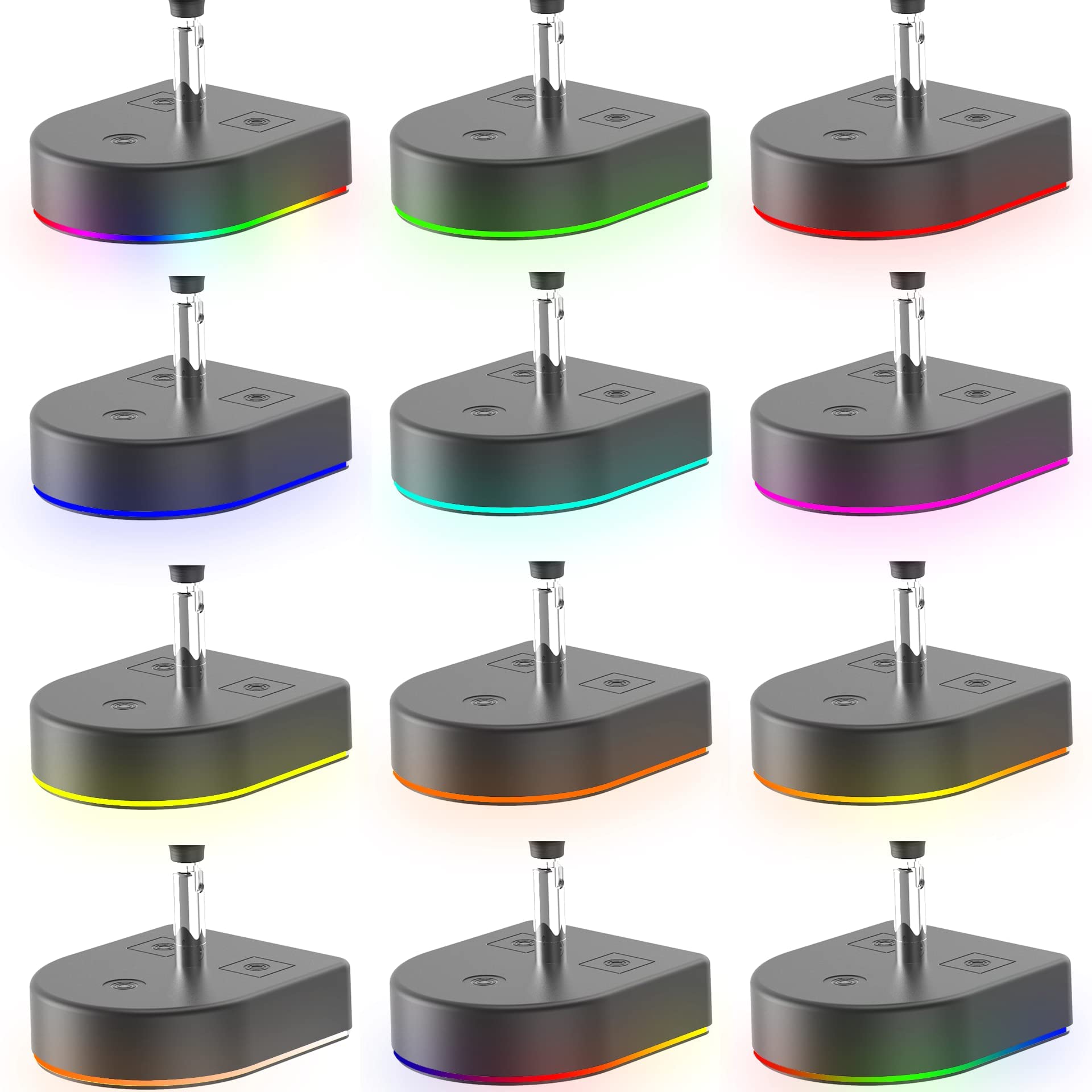 BGMUTCX Smart Lighting Tower with RGB Headphone Stand,Control Smart LED Light Bars, RGB Ambiance TV Backlights with Headset Stand, with USB Charging Port or USB Hub,PC, TV, Room,Decoration