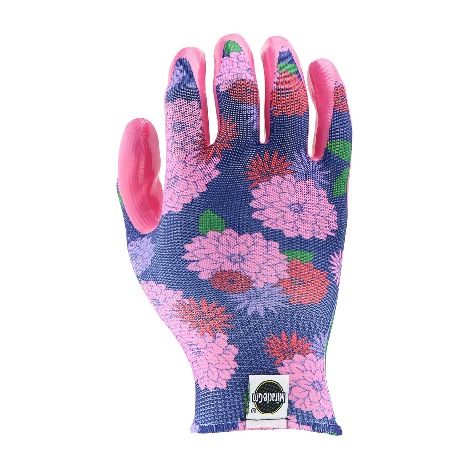 Miracle-Gro Women's Nitrile Coated Grip Floral Pattern Gardening Work Gloves 3-Pack, Extreme Comfort, Excellent Grip, Water Resistant, Pink/Purple, Medium, (MG37126/WML)