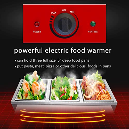 KITMA 5 Open Well Electric Steam Tables - 240 V Warmer Food Table, 36 Quart Electric Hot Food Warm Table for Buffets and Catering, Warming Control Knobs,Front Serving Area