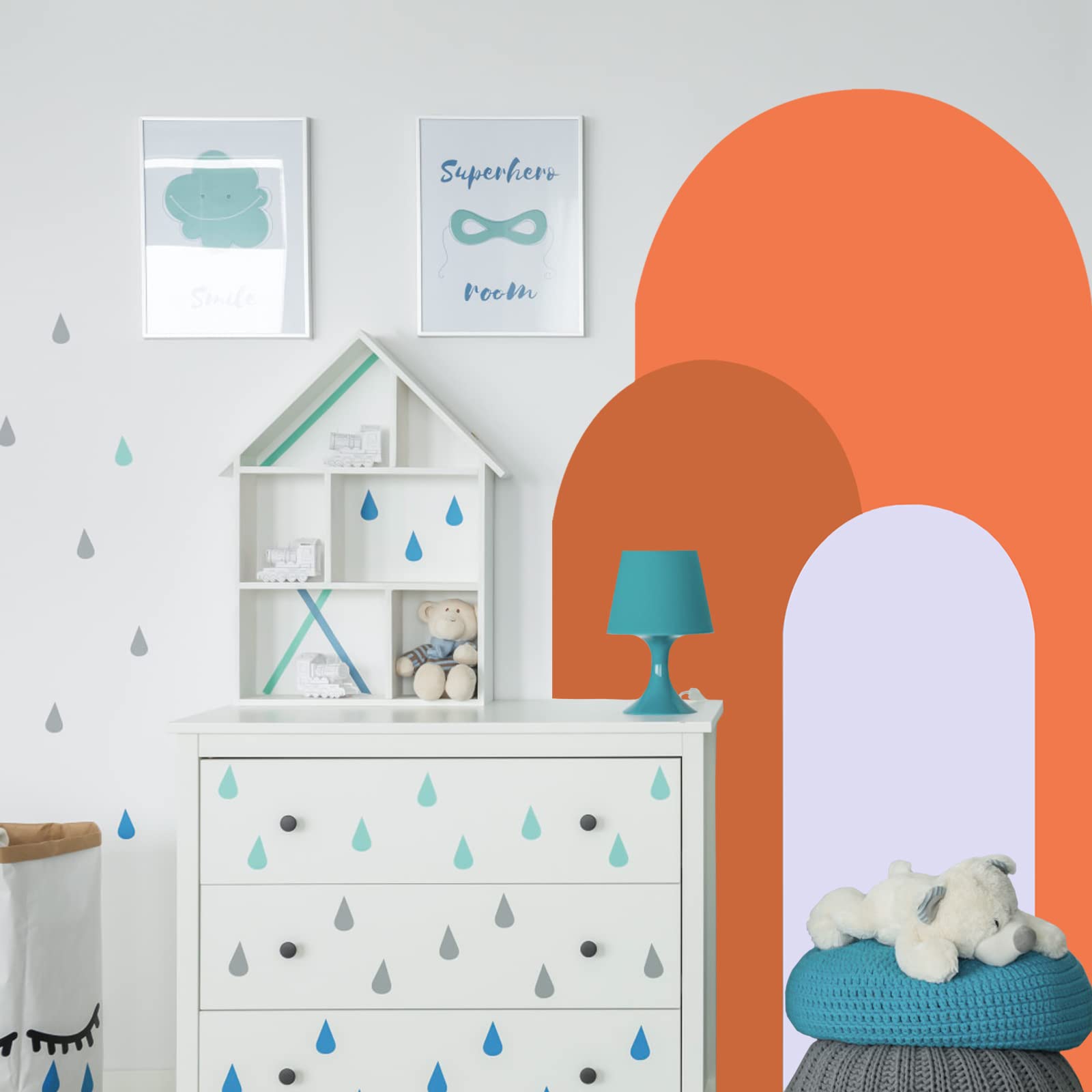 Boho Arch Wall Decal Decor, YALINKA Modern Simple Style Taller Arch Wall Sticker, Removable Peel and Stick Art Murals Wall Accent for Living Room Bedroom Nursery Decoration (Style 1)