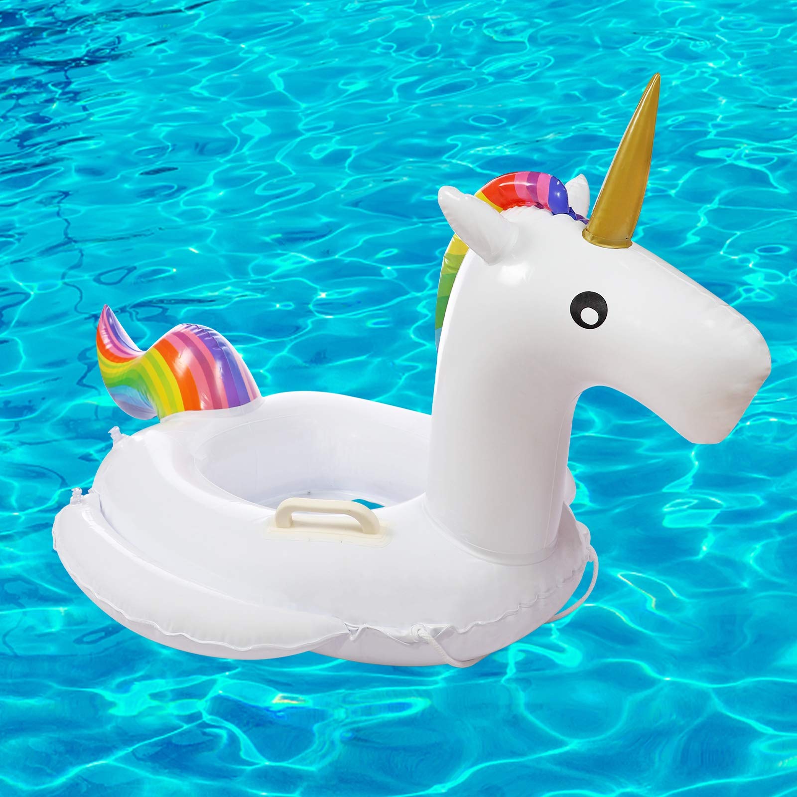 MorTime Baby Pool Float Unicorn Inflatable Swimming Ring Seat, 30" Unicorn Swim Float for Kids Toddlers Babies 1-6 Years