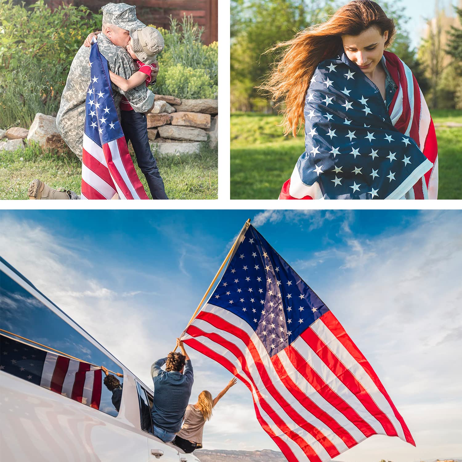 Cheeerrrs LLC American Flag, Embroidered Stars, Extremely Durable & Fade Resistant US Flag, Long-lasting Use American Flag For Outside, 3X5 FT US Flag, LLA