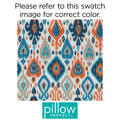 Pillow Perfect 620206 Outdoor/Indoor Paso Azure Lumbar Pillows, 11.5" x 18.5", Blue, 2 Pack