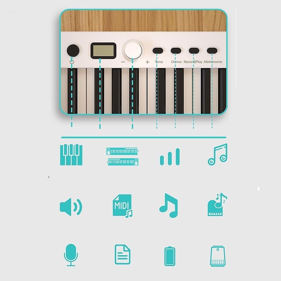 MAGICON 88 Key Foldable Electronic solid Piano can be folded in 180°,more portable. True and Pure Grand Piano Sound Source by France DREAM, Foot Pedal/Power adapter/Delicate Handbag (White)