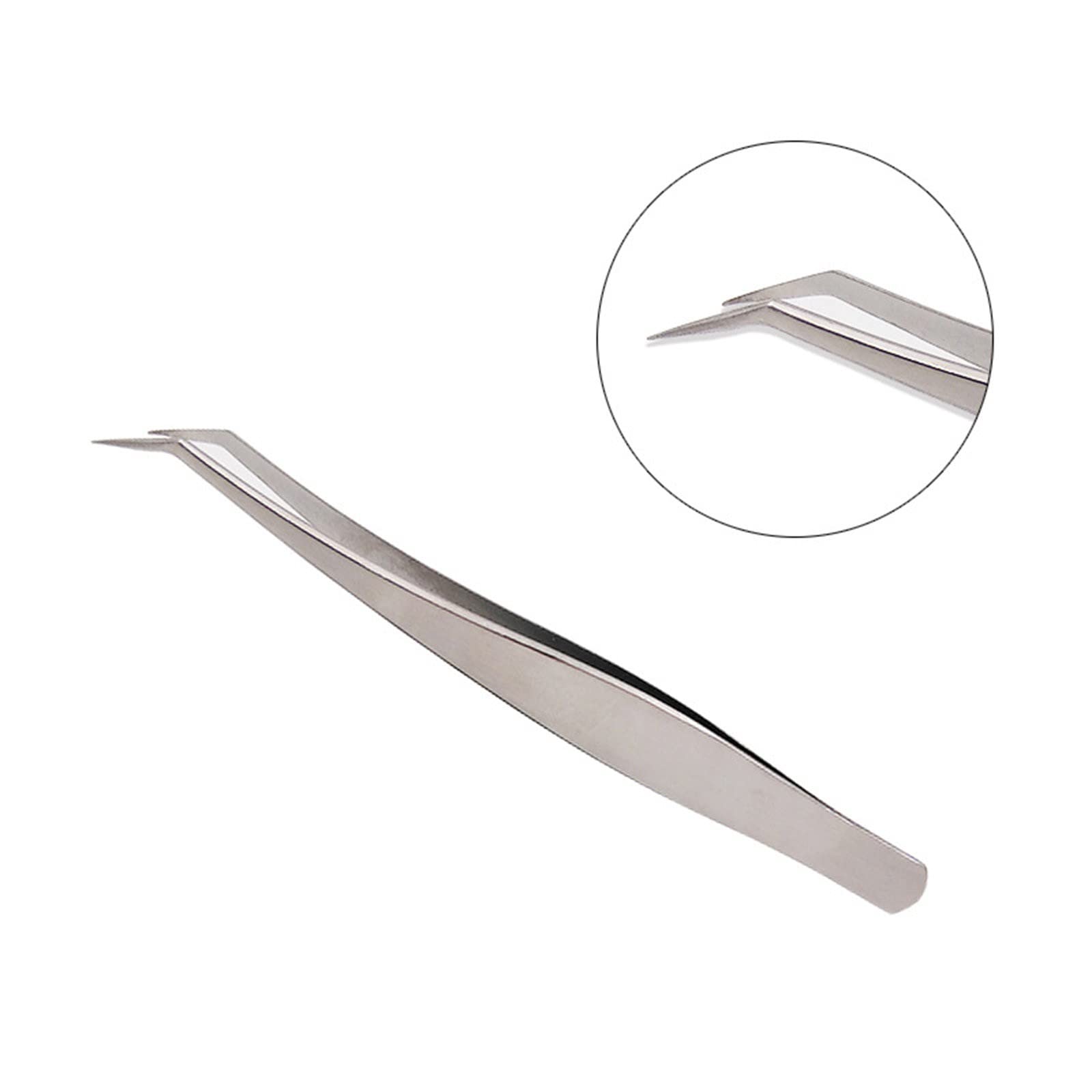 Eyelash Extension Tweezers Set of 2 pieces straight & curved Lash Extension Precision Tweezers, Professional Stainless Steel Precision Tweezers set