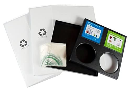 RecycleBoxBin Triple Recycling Bin - Large Capacity (25 gal. per Bin), All Plastic, Light-Weight, with Changeable Label System