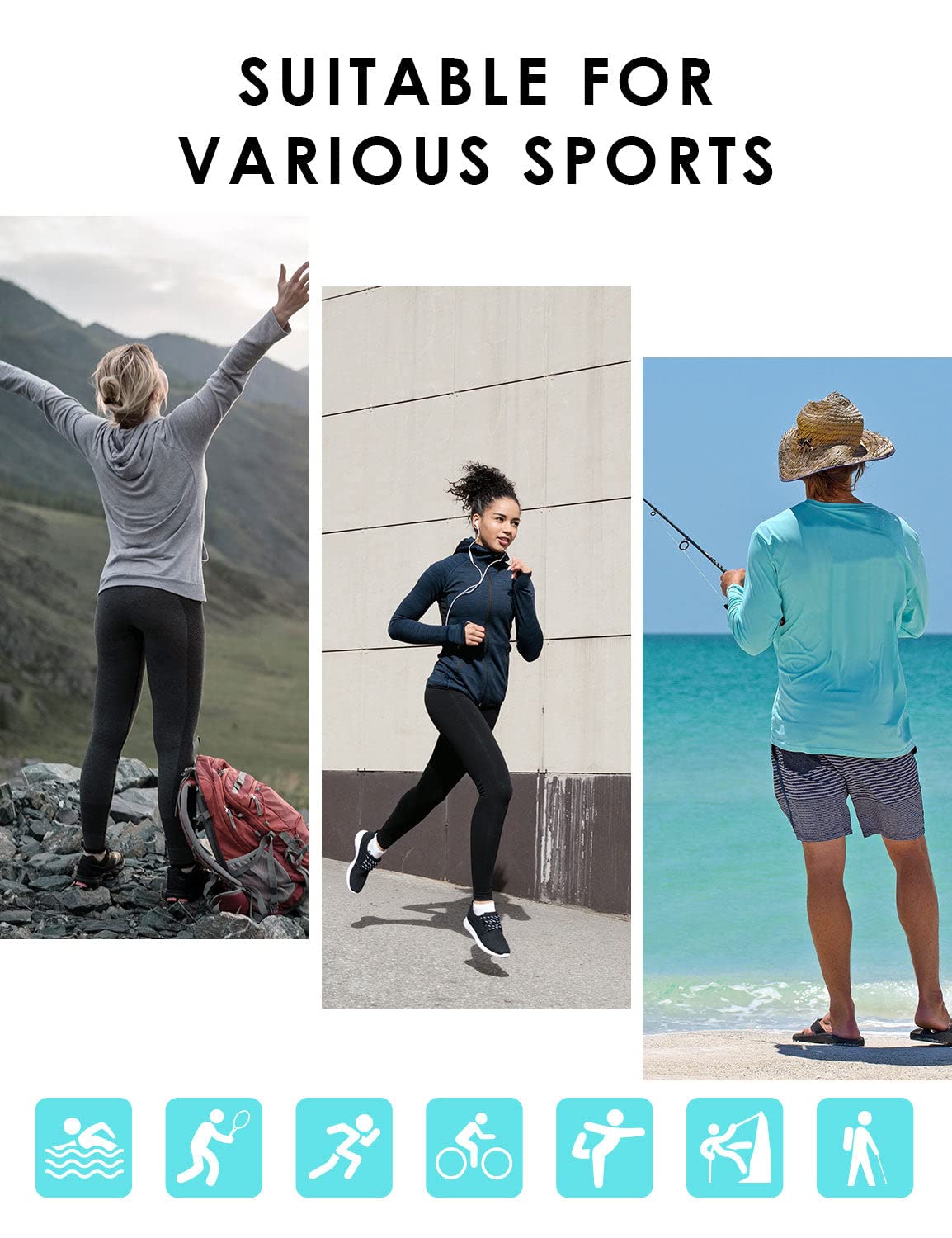 BALEAF Women's Long Sleeve Workout Tops Moisture Wicking Running Shirts with Thumbholes Mint Green M