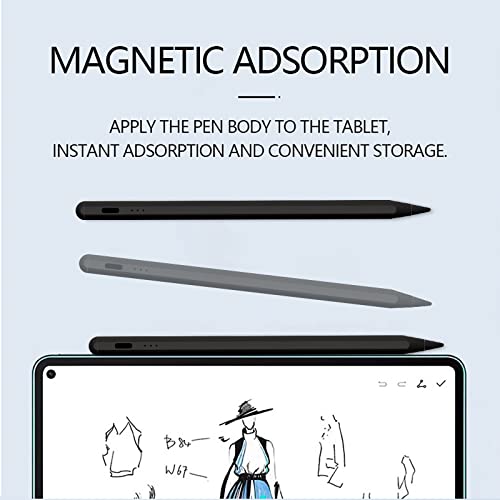 GOUHGKH Stylus Pen Touch Screen Pencil, Active Stylus Pens Compatible with iPad,iPad Pro,iPad Air,iPad Mini, Samsung, Smart Phone and Tablet for Writing/Drawing (Black)