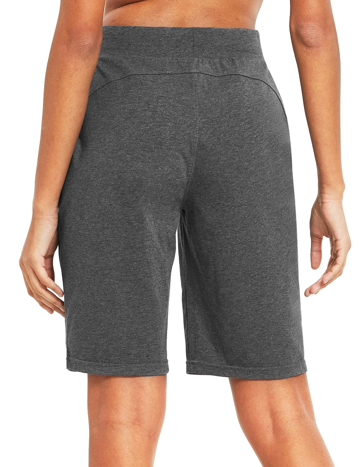 BALEAF Women's Sweat Shorts Long Cotton Bermuda Basketball Summer Casual Workout Walking Drawstring Shorts with Pockets Charcoal XL