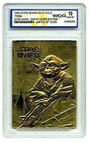 Limited Edition YODA & Darth Vader GEM-MT 10 "23 KT Gold Card! 1/10,000!