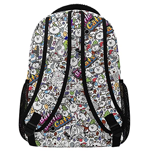 ELENAYAH Cat Gaming Backpack Kids School Bag Lightweight Daypack Travel Laptop Bag Women Men Bookbags
